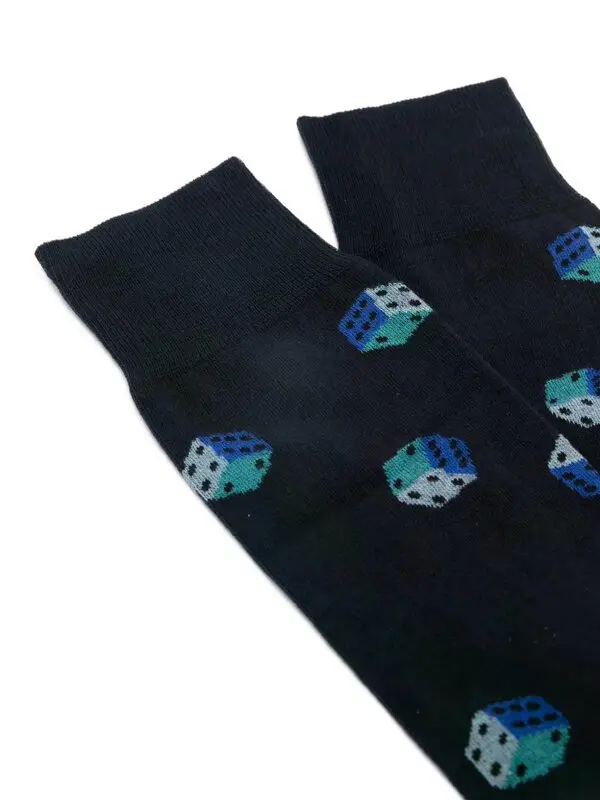 Paul Smith Dice Patterned Socks - Blue