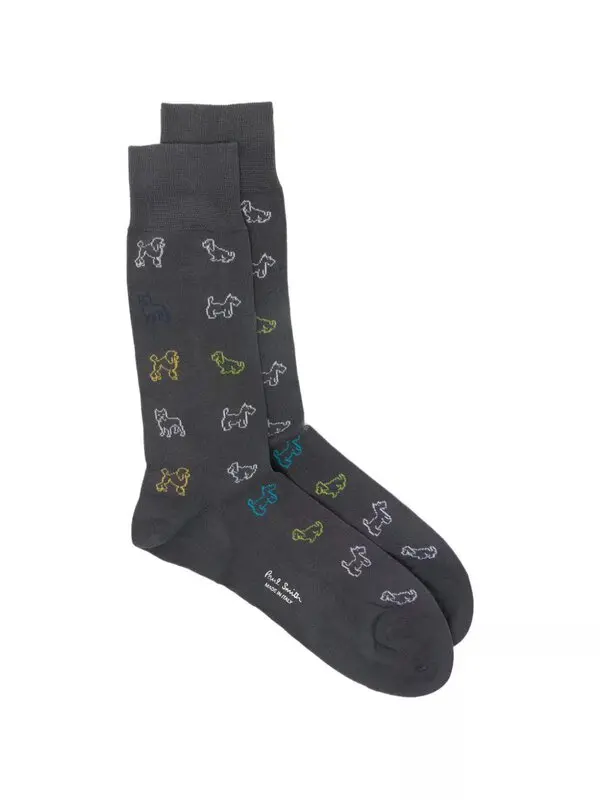 Paul Smith Mario Dog-motif Socks - Grey