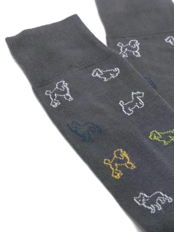 Paul Smith Dog-motif Socks - Grey