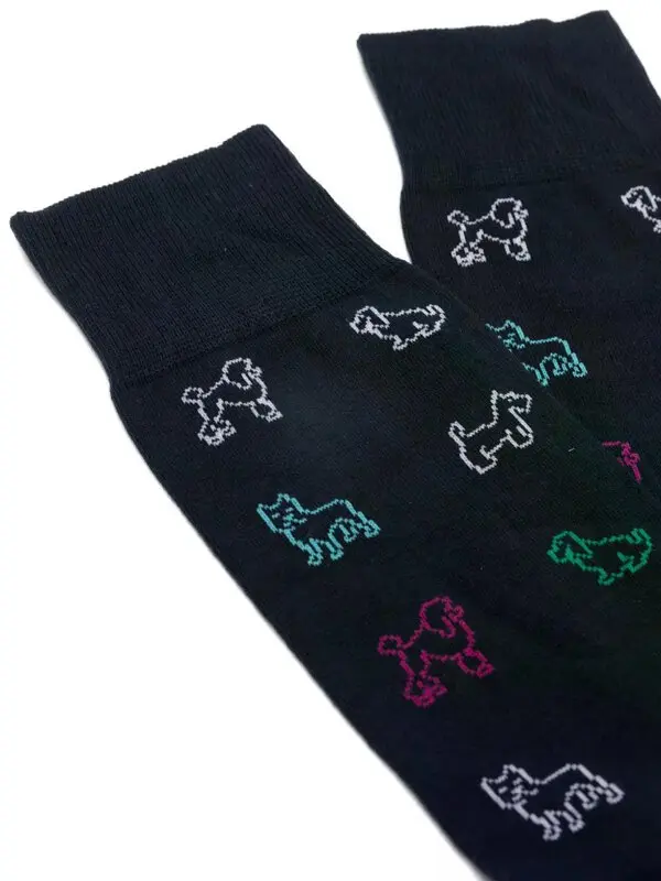 Paul Smith Dog-print Socks - Blue