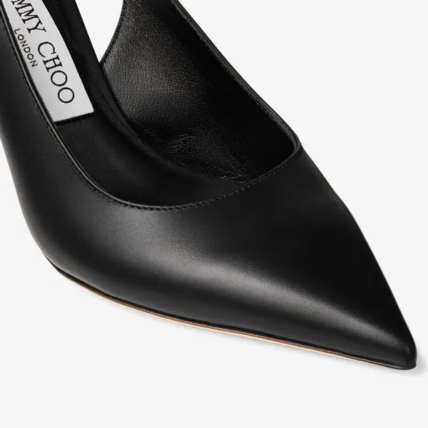 JIMMY CHOO Love Sling 85 Calf Leather Slingbacks - Black