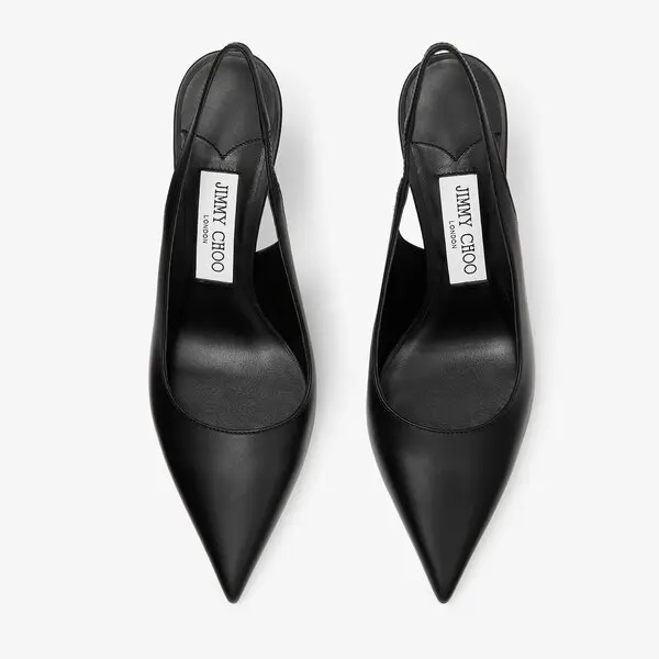 JIMMY CHOO Love Sling 85 Calf Leather Slingbacks - Black