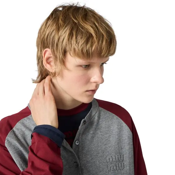 Miu Miu Cotton Jersey Henley Shirt