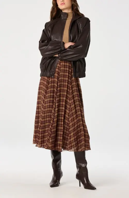 Astr The Label Fiori Plaid Skirt