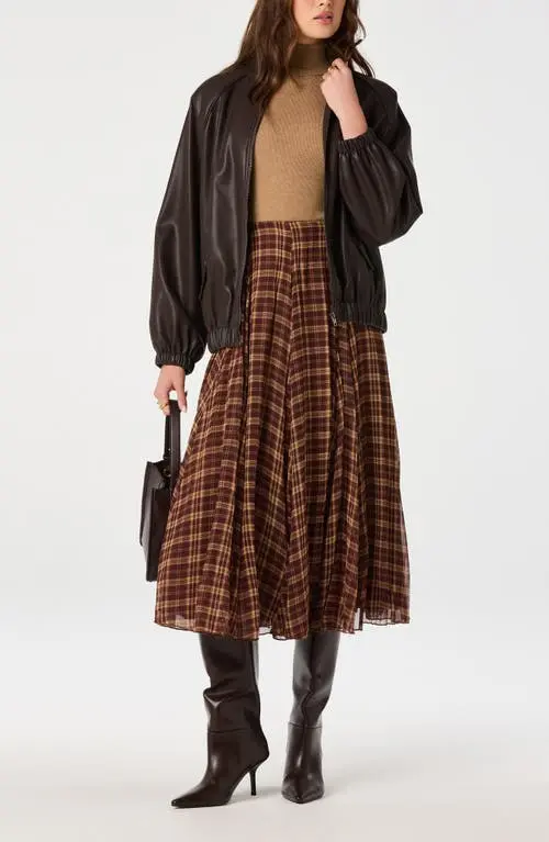 Astr The Label Fiori Plaid Skirt