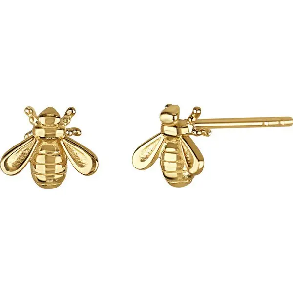 Bony Levy 14k Gold Bee Stud Earrings - 14ky
