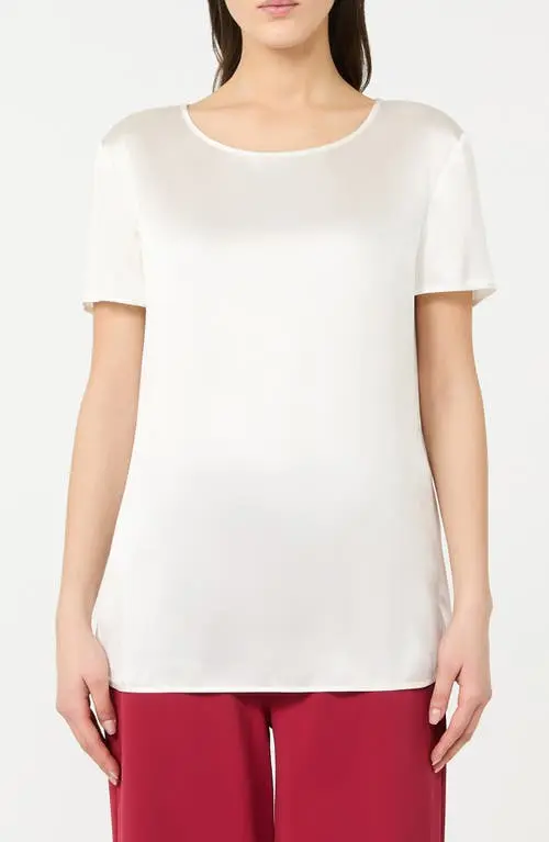 MM BY MAX MARA Cortana Stretch Silk Top - White