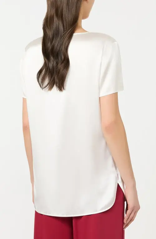 MM BY MAX MARA Cortana Stretch Silk Top - White