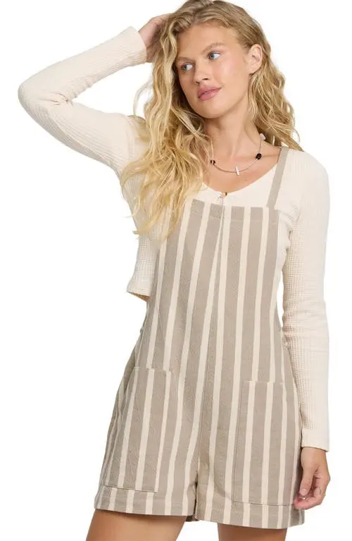 BILLABONG Beach Crush Stripe Short Overalls - Cobblestone