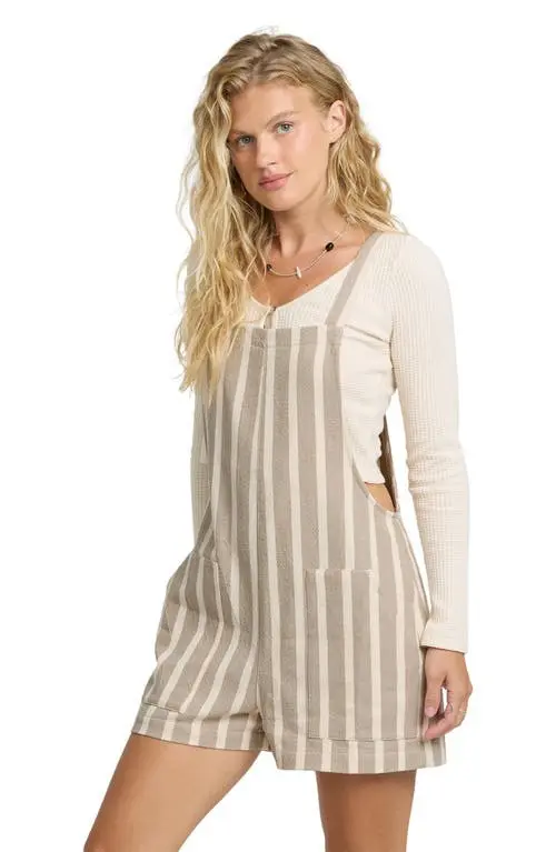 BILLABONG Beach Crush Stripe Short Overalls - Cobblestone