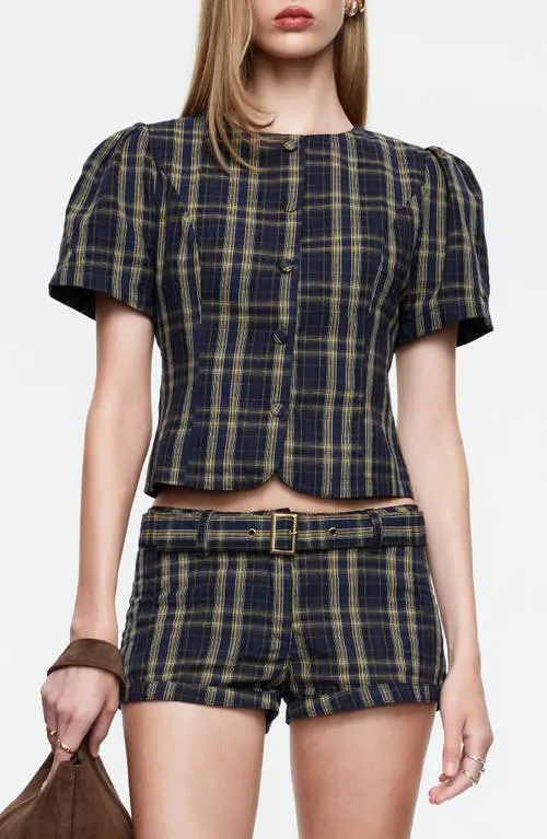 Lioness Plaid Button-up Top