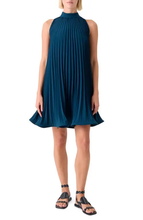 Akris Pleated Crepe Trapeze Dress