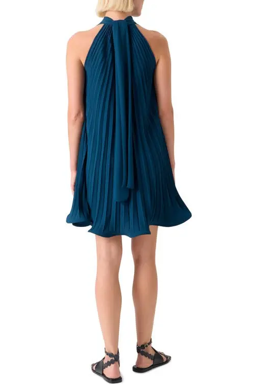 Akris Pleated Crepe Trapeze Dress