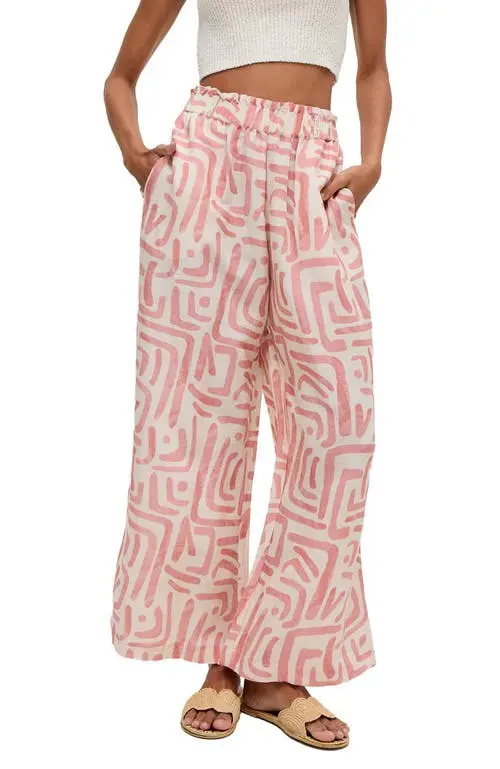 RAFFYA Printed Wide Leg Trousers