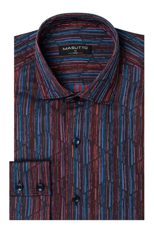 MASUTTO Fosco Jacquard Button-up Long Sleeve Shirt