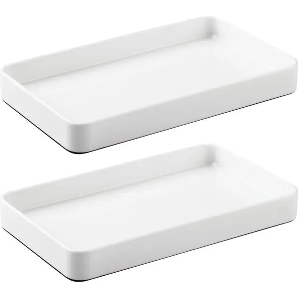IDESIGN Steel Vanity Trayset Of 2 - White