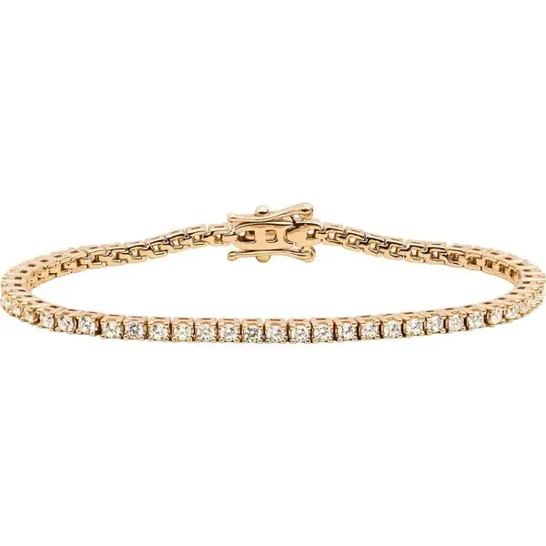 MADE BY MARY Cz Prong Set Tennis Bracelet - Gold