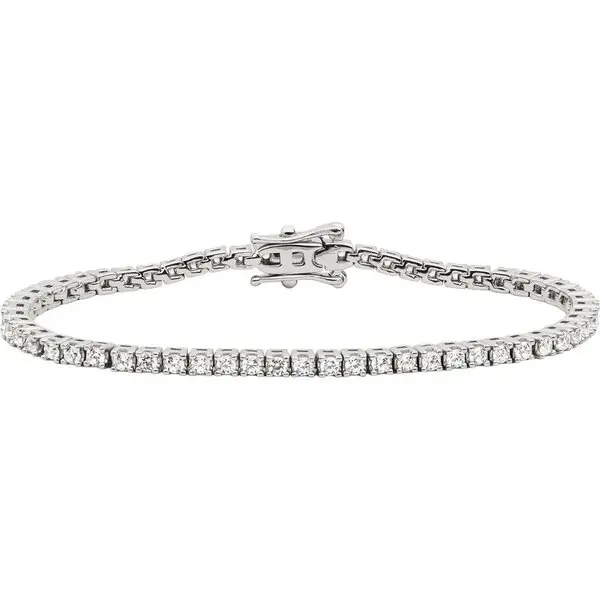 MADE BY MARY Cz Prong Set Tennis Bracelet - Silver