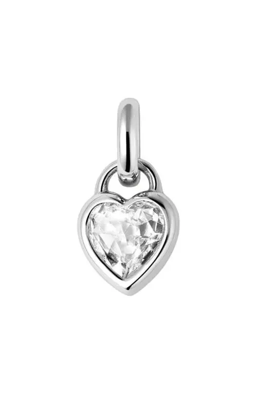 MADE BY MARY Cz Heart Padlock Charm - Silver