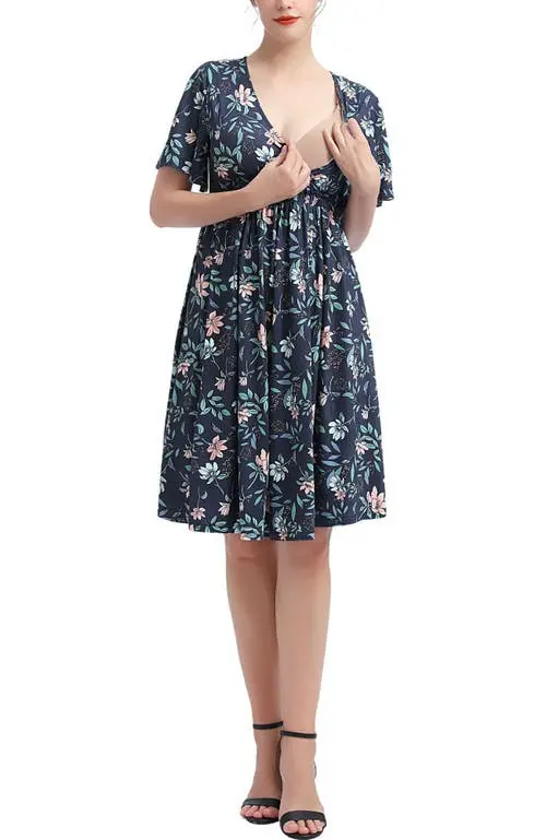 KIMI + KAI Annis Maternity Nursing Dress - Navy