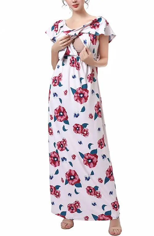 KIMI + KAI Marina Off-the-shoulder Maternity Nursing Maxi Dress