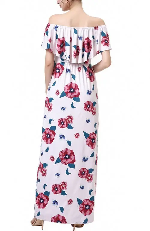 KIMI + KAI Marina Off-the-shoulder Maternity Nursing Maxi Dress