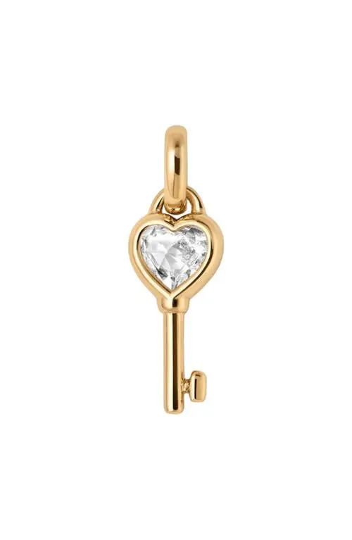 MADE BY MARY Cz Heart Key Charm - Gold