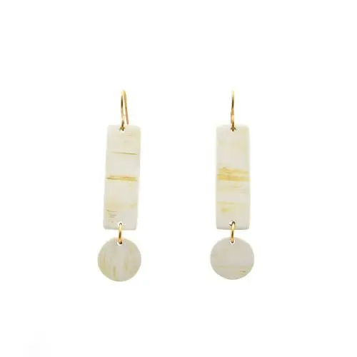 MAADILI COLLECTIVE Exclamation Point Earrings - White