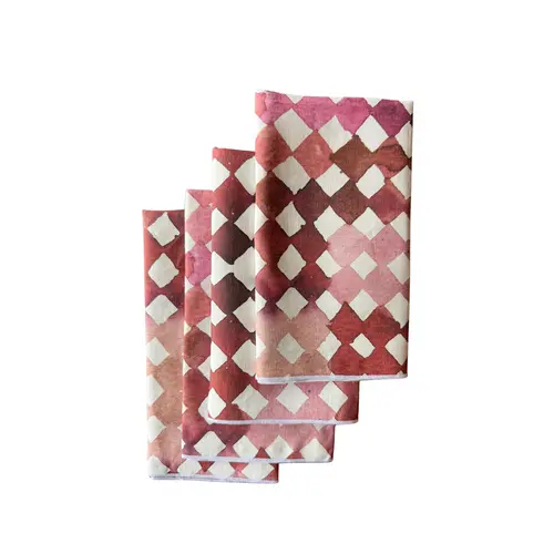 GOLDIE HOME Diamonds Napkin Set Of 4 - Pink
