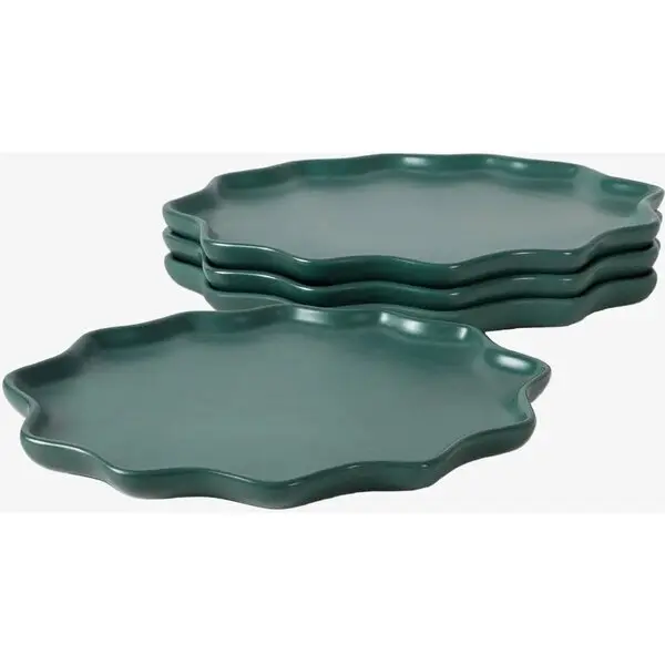 BOSILUNLIFE Bring Nature Inside Dinner Plate Recycled Eco-clay 4-pcs Set - Green