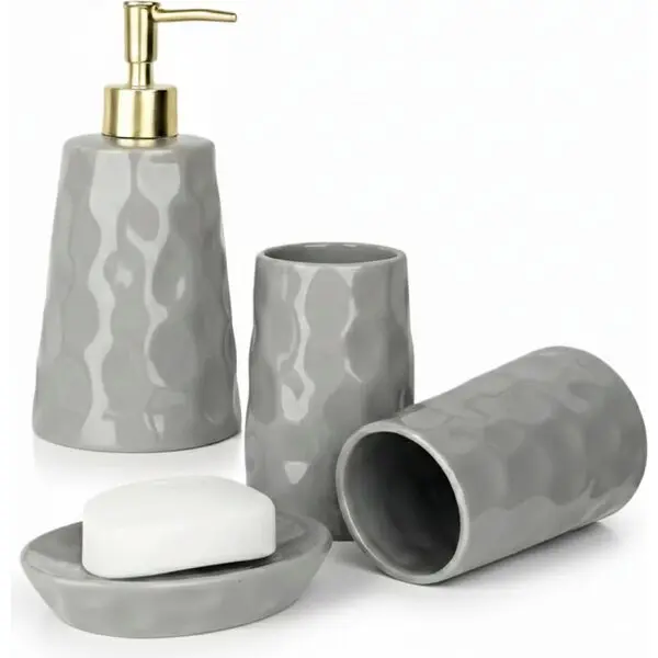 BOSILUNLIFE Bring Nature Inside Liquid Bathroom Set Recycled Eco-clay - Grey