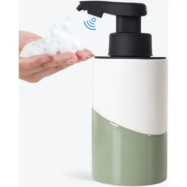 BOSILUNLIFE Nordic Garden Automatic Foaming Soap Dispenser Recycled Eco-clay 10 Oz - Green