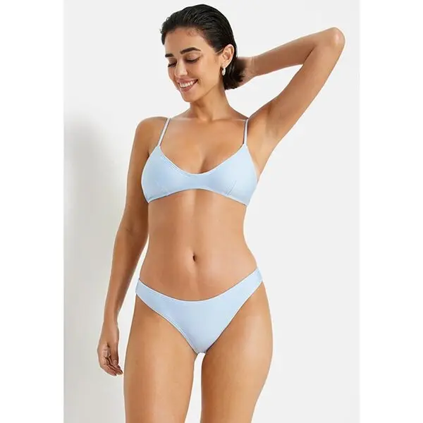 LSCN BY LASCANA Shimmer Cheeky Bikini Bottom - Light Blue