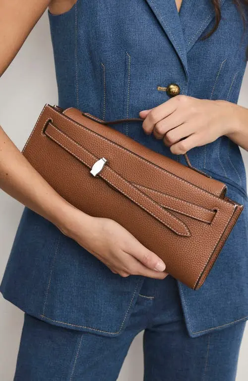 Veronica Beard Dash Leather Clutch