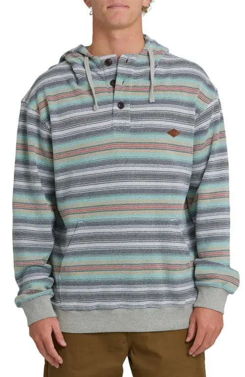 BILLABONG Striped Cotton Twill Hoodie - Heather Gray