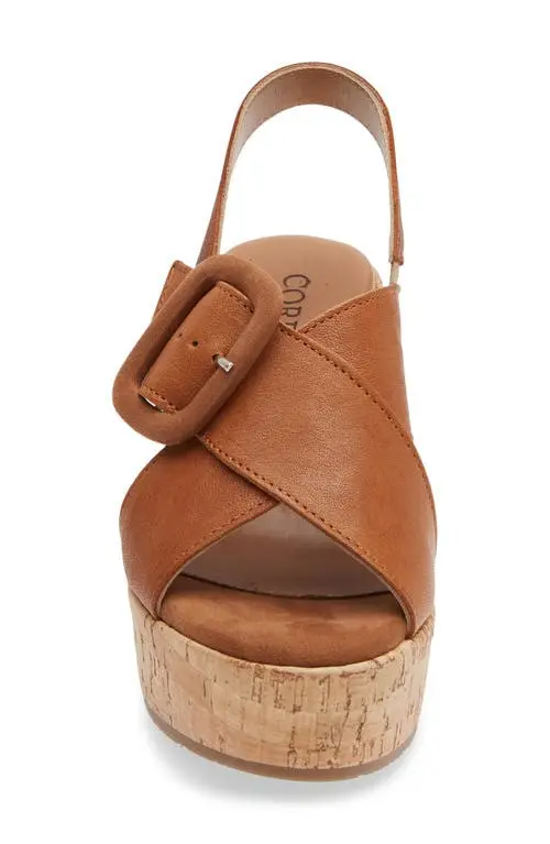 Cordani Dustin Slingback Wedge Sandal - Cuoio Leather