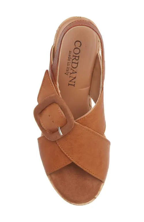 Cordani Dustin Slingback Wedge Sandal - Cuoio Leather