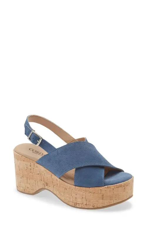Cordani Jovi Slingback Platform Sandal - Bluette Suede