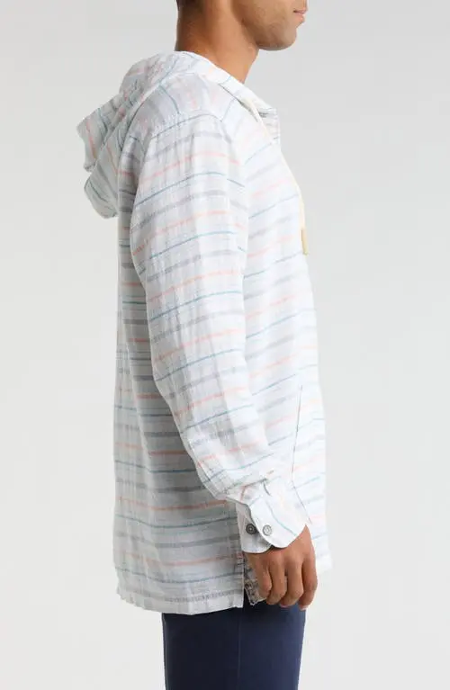 Tommy Bahama Castelo Baja Stripe Linen Blend Pullover Hoodie