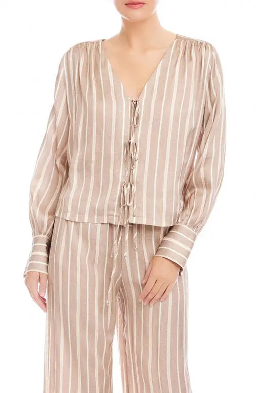 Fifteen Twenty Striped Tie-front Shirt
