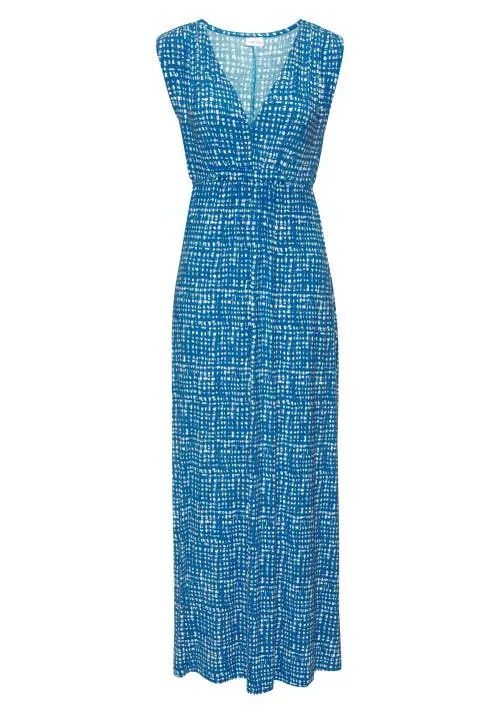 LASCANA Printed V-neck Sleeveless Maxi Dress