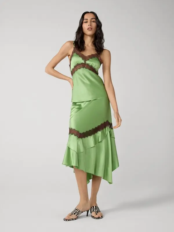 Diane Von Furstenberg Sylvie Midi Skirt - Soft Green