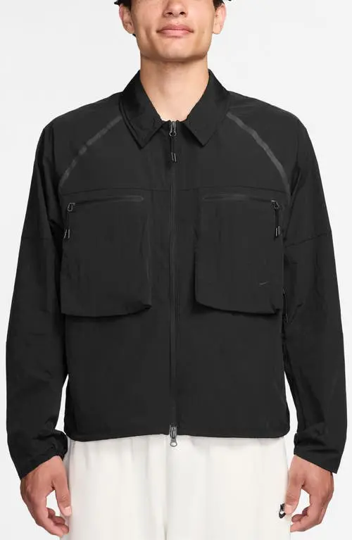 Nike Sportswear Tech Long-sleeve Utility Shirt Jacket - Black/black
