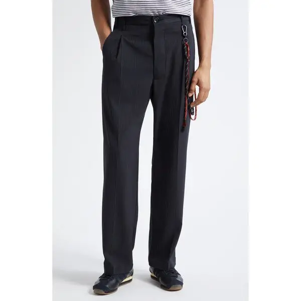 SONG FOR THE MUTE Pleated Loose Fit Striped Pants