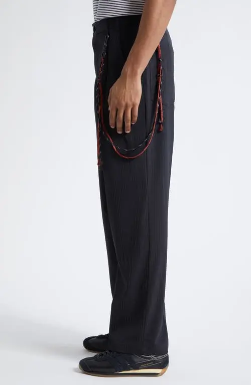 SONG FOR THE MUTE Pleated Loose Fit Striped Pants