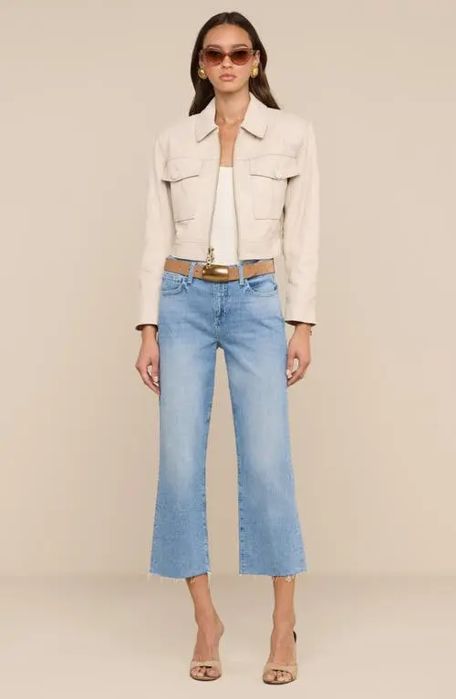 L'Agence Micah Quilted Leather Crop Jacket - Biscuit