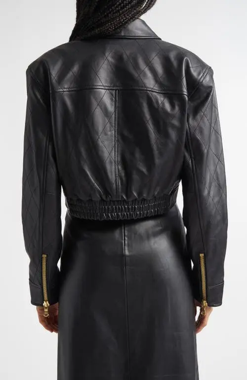 L'Agence Micah Quilted Leather Crop Jacket