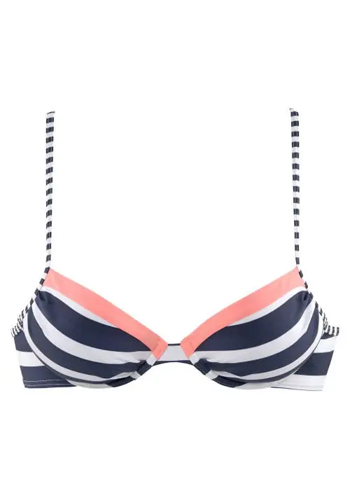 LASCANA Striped Push Up Bikini Top