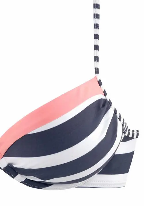 LASCANA Striped Push Up Bikini Top