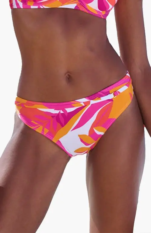 LASCANA Mix Print Classic Bikini Bottom - Pink Orange